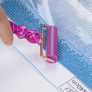 Ninonly 3Pcs Diamond Art Pen, Diamond Painting Pen Kits with 12 Colorful Metal Tips, 6 Painting Glue Clay, Roller, 5D Diamond Art Accessories and Tools for DIY Craft, Purple Pink Blue