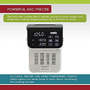 Sous Vide Precision Cooker by Vesta Precision - Imersa Expert | Powerful Pump Design | Accurate, Stable Temperature Control | Wi-Fi App Control | Touch Panel | 50 Liters | 1500 Watts
