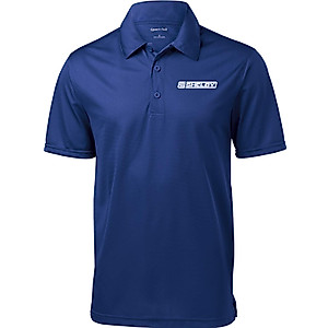 Ford Mustang Shelby Crest Pocket Print Textured Polo, Royal XL