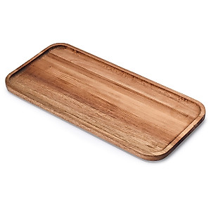 Prosumers Choice Bamboo Serving Tray - Set of 4 Wooden Tea Tray - 16x12-Inch Coffee Table Tray - Food Tray for Serving Snacks or Drinks - Bamboo Tray for Breakfast in Bed, Carrying Food and More