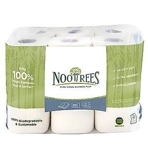 NooTrees Bamboo Toilet Tissue, Tree Free, 100% Biodegradable, Sustainable, Renewable and FSC Certified 3-ply Toilet Paper, 220 Sheets, 12 Rolls, Pack of 1