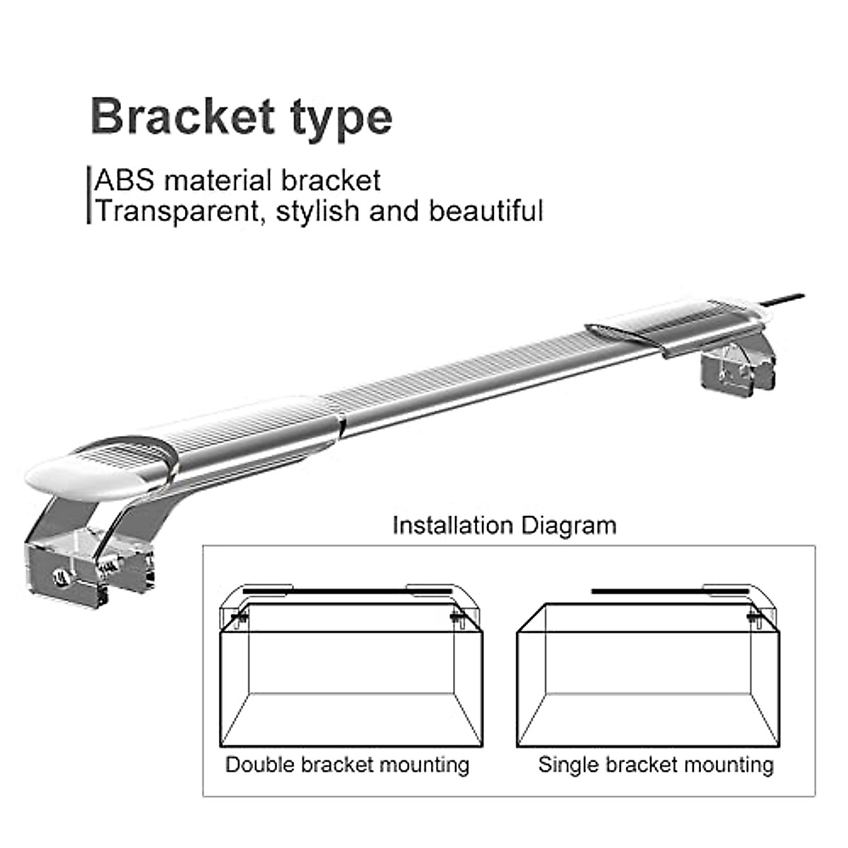 Super Slim LED Aquarium Lighting Aquatic Plant Light , Extensible Waterproof Clip on Lamp for Fish Tank (LY1017D（6.7in/5W）)