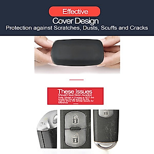 INFIPAR 2pcs Compatible with Mazda 3 6 3 Sport CX-3 CX-5 CX-7 CX-9 MX-5 Miata Scion iA Toyota Yaris Yaris iA 4 Button Smart Key Fob Cover Case Key Chain Protector Keyless Remote Holder