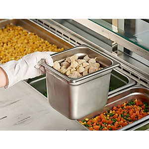 CURTA 6 Pack Anti-Jam Hotel Pans, 1/6 Size 6 Inch Deep, NSF Commercial 18/8 Stainless Steel Chafing Steam Table Pan, Catering Storage Metal Food Pan