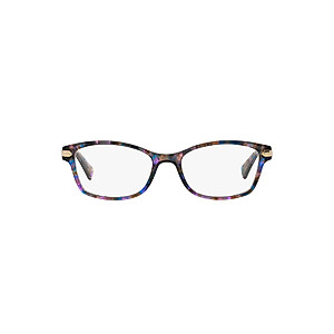 Coach HC6065 Prescription Eyewear Frames, Purple Confetti Tortoise/Demo Lens, 49 mm