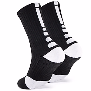 DILIBA Men's Elite Basketball Socks Cushion Athletic Crew Hiking Socks for Women's