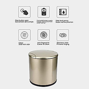 Aqur2020 Tea Bucket, 7L Smart Induction Trash Can Tea Residue Filter Bucket Stainless Steel Waste Water Bucket