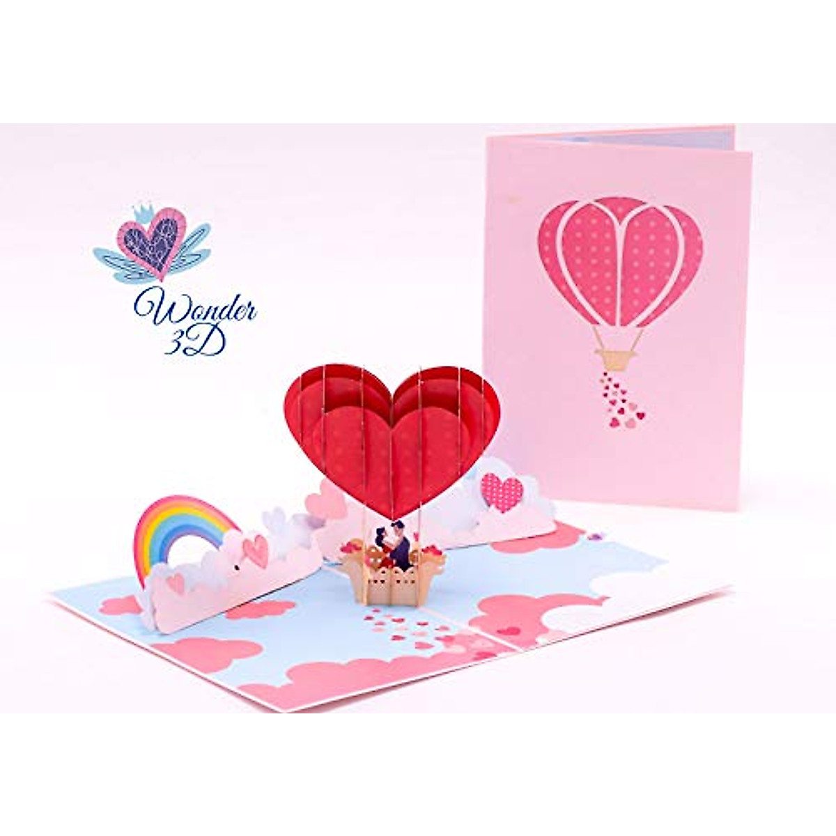 Wonder3D Pop Up Card for Valentines Day Pop Up Card, Valentines Day 3D Card, Happy Birthday, Happy Anniversary, Thank You, Get Well, Thinking of you, Anniversary card for her