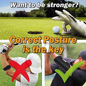 SAEBEL Golf Training Aid Elbow Brace Corrector with Tick Sound Notification for Men Women Correct Swing Posture