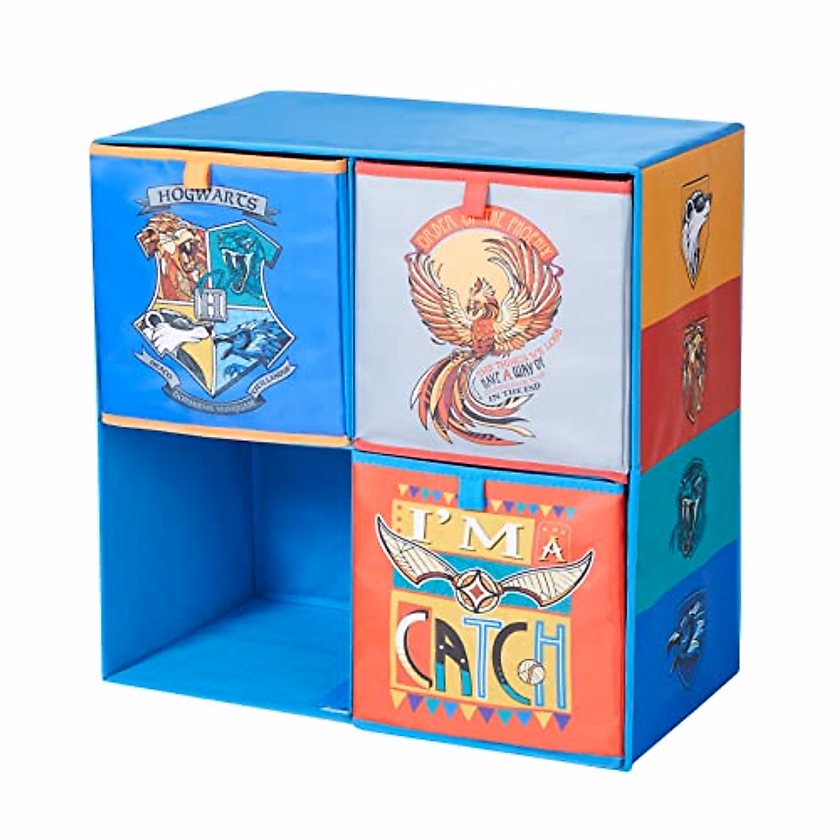 Harry Potter Collapsible Storage Cubby Unit and Bookshelf with 3 Collapsible Cubes
