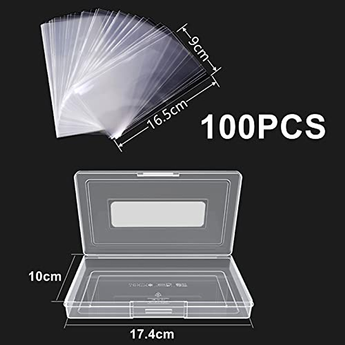 Dollar Bill Holder with Storage Case, MUDOR PP Material 100 Pieces Clear Paper Money Currency Collection Sleeves Protector Bag, Banknotes Protector Slab Holder