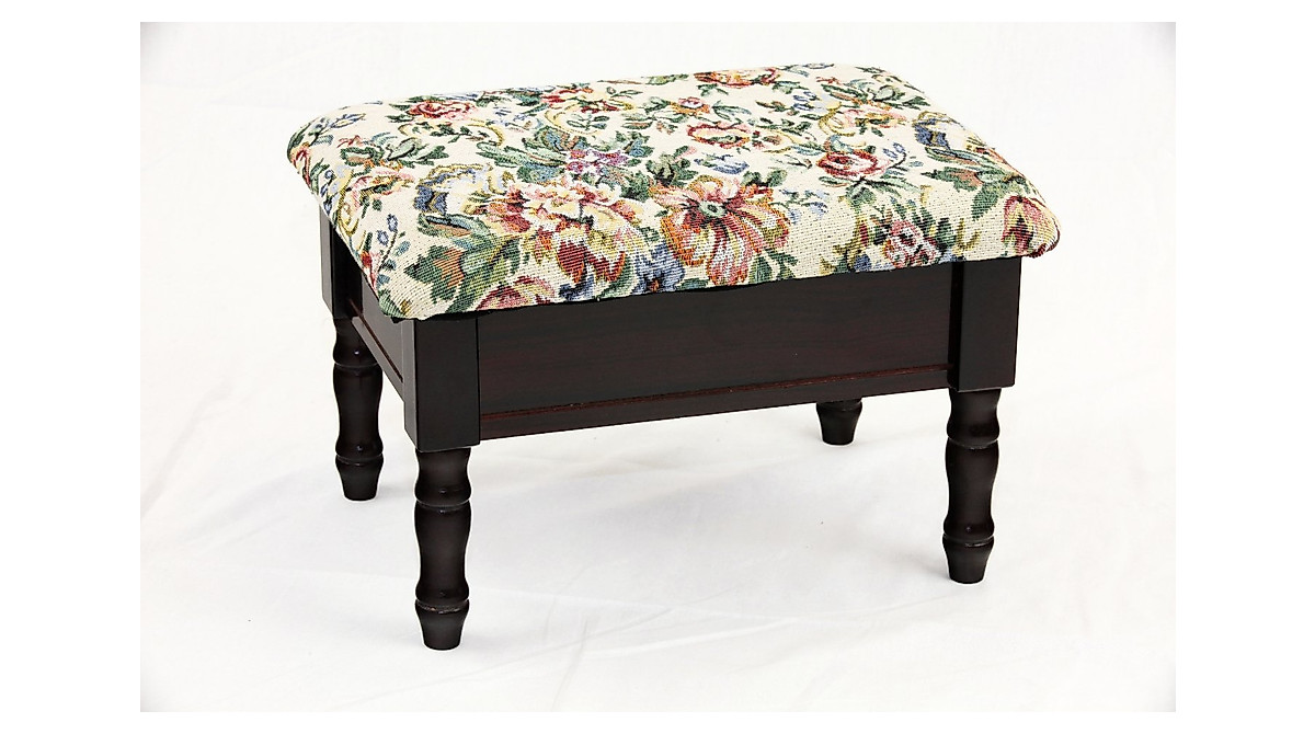 Frenchi Furniture Cherry Foot Stool - Elegant Storage Ottoman