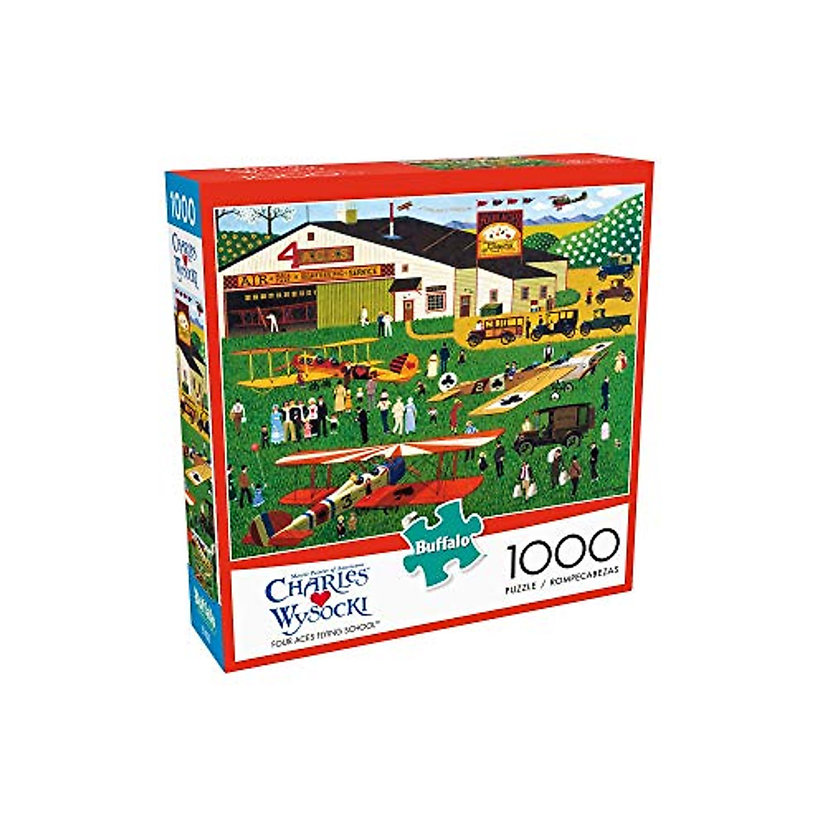 Buffalo Games - Charles Wysocki - Four Aces Flying School - 1000 Piece Jigsaw Puzzle