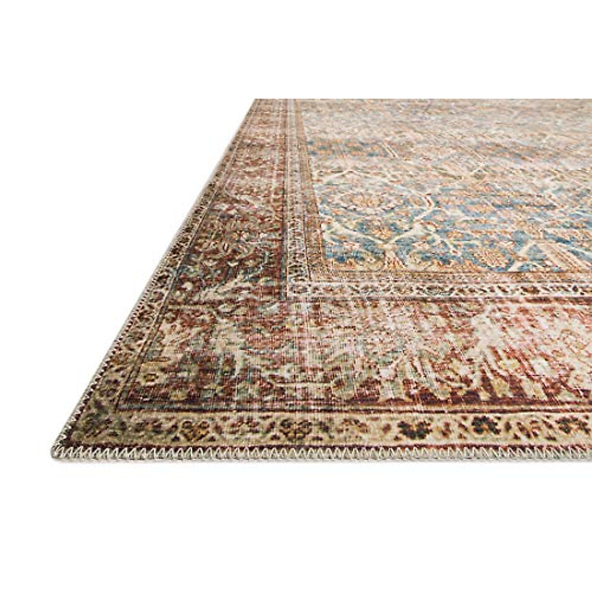 Loloi II Layla Ocean/Rust 7'-6" x 9'-6" Area Rug