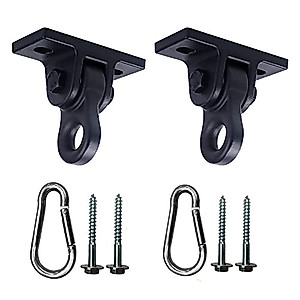 ABUSA Heavy Duty Black Swing Hangers Screws Bolts Included Over 5000 lb Capacity Playground Porch Yoga Seat Trapeze Wooden Sets Indoor Outdoor 2 Pack