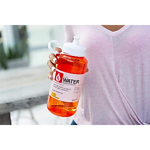 JUST FUNKY Prescription Water 32 Oz Plastic Water Bottle With Lid - Wide-Mouth, BPA-Free Novelty Hydroflask - Fun, Unique Orange Medicine Bottle With Screwtop Cap - Hydration Enthusiast Gift Idea