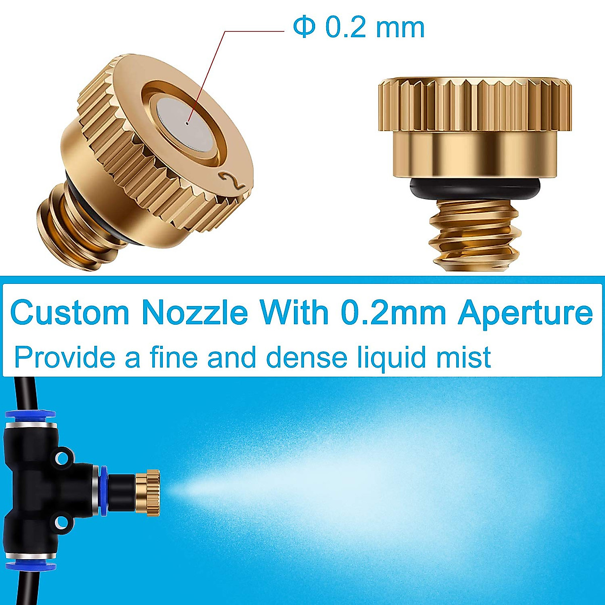 Signice Fan Misting Kit - Upgraded Adjustable 26FT Fan Misters for Cooling Outdoor with 5 Mist Nozzles DIY Water Mister Fans for Outside Patio Backyard