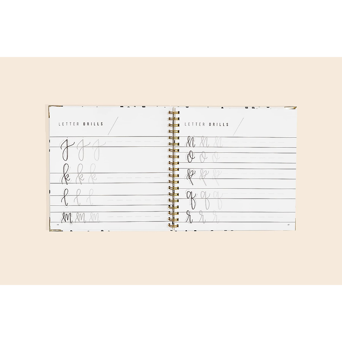 Hand Lettering 101: A Step-by-Step Calligraphy Workbook for Beginners (Gold Spiral-Bound Workbook with Gold Corner Protectors) (Modern Calligraphy)