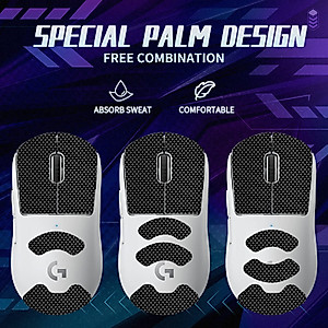 TALONGAMES Mouse Anti Slip Grip Tape Compatible with Logitech G PRO X Superlight, Superlight 2 Wireless Gaming Mouse, Palm Sweat Absorption, Thin 0.5mm, Cut to Fit, Easy to Apply, Mouse Skin (Black)
