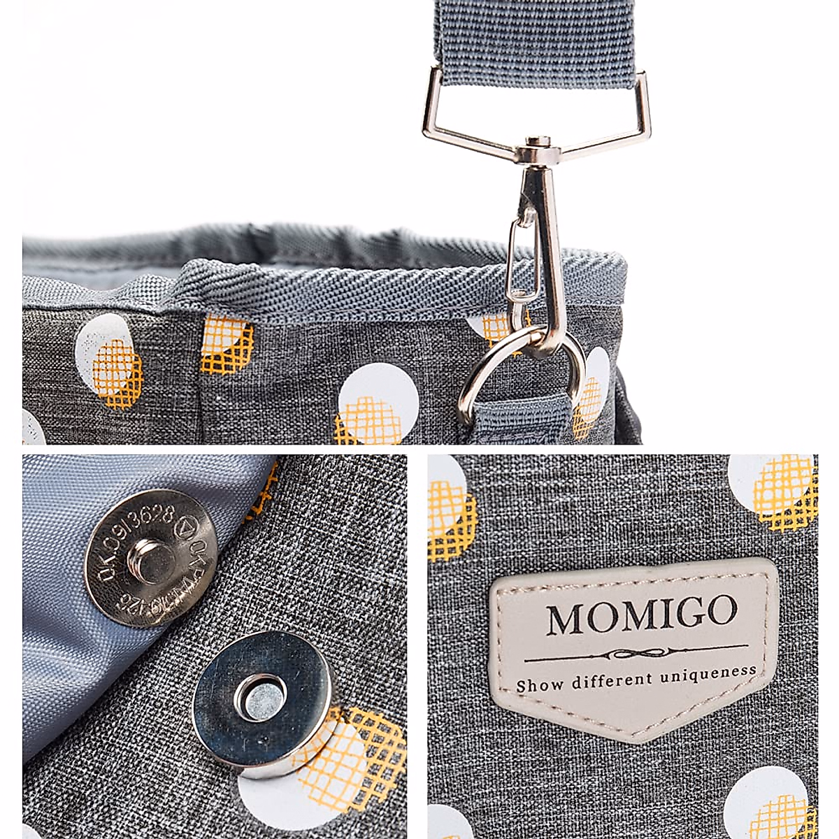 MOMIGO Baby Diaper Caddy Bag - Large Capacity Diaper Caddy Tote Bag Baby Stroller Bag Nursery Storage Bin for Diapers, Wipes & Toys Diaper Bag for Outdoor (Dots)