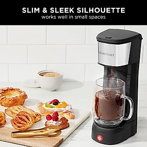 Chefman InstaCoffee Max, The Easiest Way to Brew the Boldest Single-Serve Coffee, Use Fresh And Flavorful Grounds or K-Cups With A Convenient Built-In Lift, Black/Stainless Steel