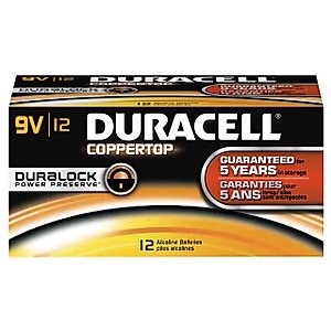 Duracell CopperTop Battery, Black, 9V