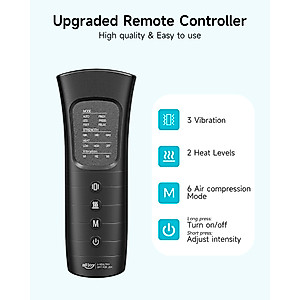 ALLJOY Leg Compression Massager, Leg Massager with Heat for Circulation and Pain Relief, 2 Heat Levels 6 Modes,Foot Calf Knee Thigh Full Leg Massager with Memory Function,Gifts for Men Women