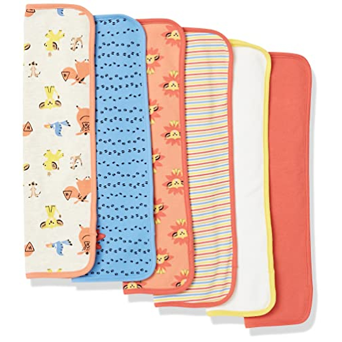 Amazon Essentials Disney | Marvel | Star Wars Unisex Kids' Burp Cloths, Pack of 6, Lion King Play Eat Roar, One Size