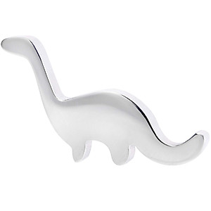 Body Candy 14G Unisex 2Pc Ear Plugs 316L Steel Brontosaurus Dinosaur Single Flare Ear Plug Gauges Set of 2