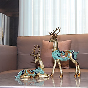 sugutee Large Deer Statue Home Decor, Deer Decor Home Decoration, Deer Figurines and Statues (Chinese)