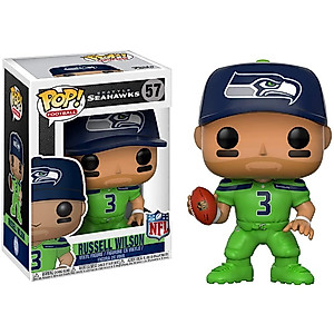 Funko Pop NFL: Seattle Seahawks Russell Wilson (Color Rush) #57 Vinyl Figure (Bundled with Pop Protector)