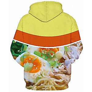 Keasmto 3D Ramen Chicken Noodle Soup Hoodies Sweatshirts for Men Women Cotton Cute 3X-Large