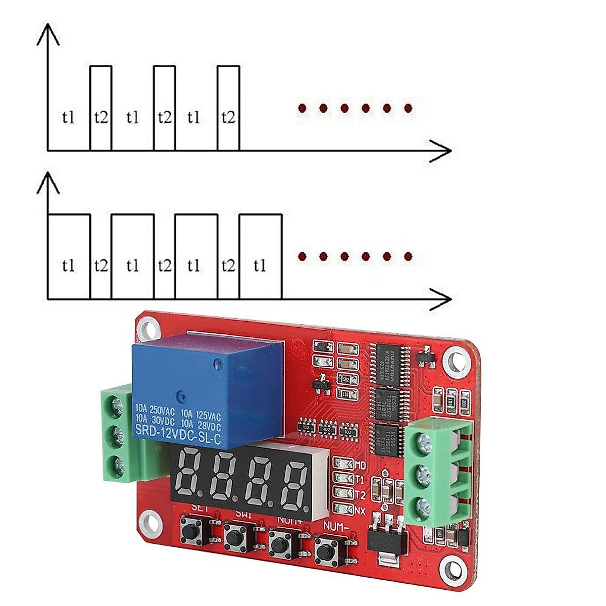 FRM01 Multifunction Infinite Loop Timing Self-Lock Relay Cycle Timer Module Automation Delay