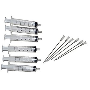 OPT. 6 Syringes with Long Needles for refilling Refillable Cartridges and Continuous Ink Supply System CISS from New York.