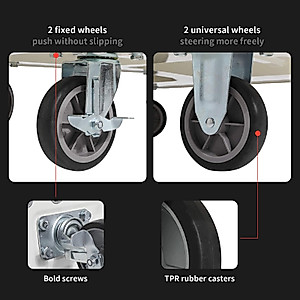 Leeyoung Dolly Cart Folding Moving Platform Hand Truck for Warehouse, Portable Flatbed Cart with Non-Slip Swivel Casters,with Brake (660Lbs Load-Bearing Capacity, Blue)