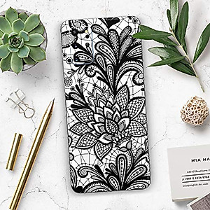 DesignSkinz Black and White Geometric Floral Protective Vinyl Decal Wrap Skin Cover Compatible with The Samsung Galaxy S20 (Screen Trim & Back Glass Skin)