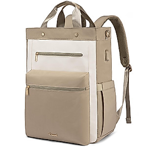 LOVEVOOK Laptop Backpack for Women 17 Inch Laptop Bag with USB Port Wide Open Work Tote Bag Convertible Casual Daypack Business Computer Travel Backpack Purse Teacher Nurse Bag