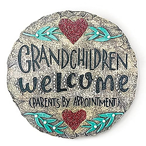 Auhafaly Home Accents Beadworks Grandchildren Grandkids Welcome Garden Stepping Garden Stone