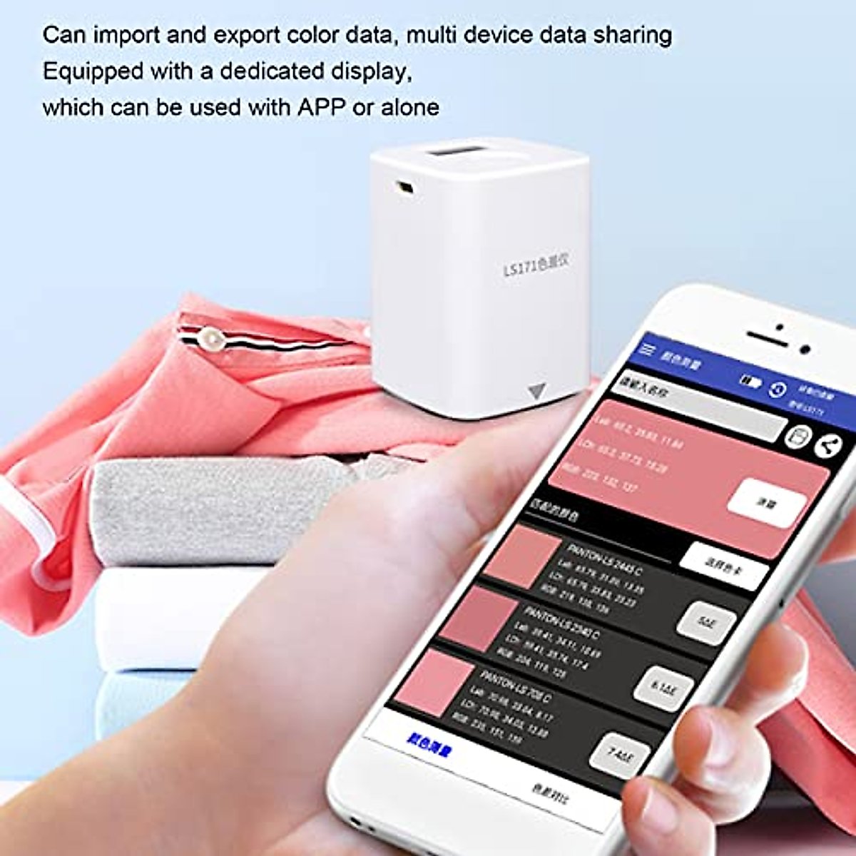 Color Difference Meter, QC Detection Chromatographic Instrument Electronic Color Cards Multiple Equations Multi Color Measurement for Textile Industry