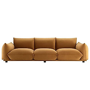 Copious Performance Velvet Sofa in Cognac