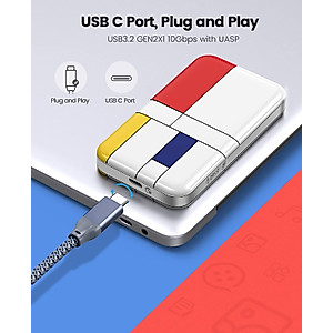 ORICO 512GB Portable SSD - Up to 1050MB/s - USB-C, USB 3.2 Gen 2 - External Solid State Drive - PSSD with UASP- MTQ