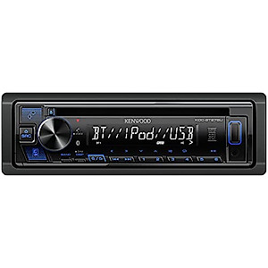 KENWOOD KDC-BT278U CD Car Stereo w/ Bluetooth, Single DIN, App Control & AM/FM Radio, USB Port, AUX Input
