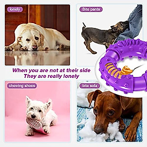 Feeko Dog Chew Toys for Aggressive Chewers Large Breed, Natural Rubber Indestructible Dog Toys, Tough Durable Puppy Chew Toy for Medium Large Dogs - Fun to Chew, Chase and Fetch(Purple)