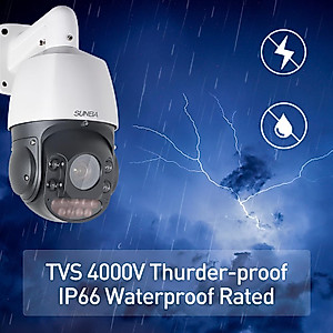 SUNBA Auto Tracking PTZ Camera IP PoE+ Outdoor, RTMP YouTube Broadcasting, Starlight 1080p 25x Optical Zoom, Live Streaming Dome, Night Vision up to 1000ft (Illuminati) Compatible for Hikvision