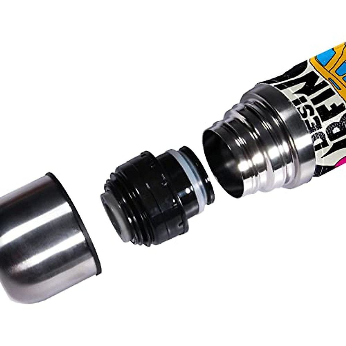 sdfsdfsd 17 oz Vacuum Insulated Stainless Steel Water Bottle Sports Coffee Travel Mug Flask Genuine Leather Wrapped BPA Free, Bus Board Surfer Illustration