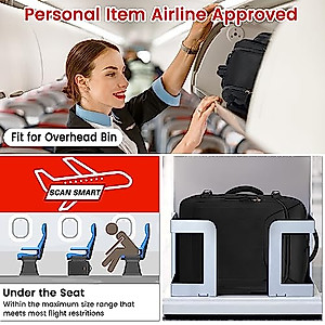 Carry on Backpack, Flight Approved Extra Large Travel Backpack with USB Charge Port, TSA 17 Inch Anti-Theft Laptop Backpack Lightweight Daypack Business College Weekender Overnight Bag, Black