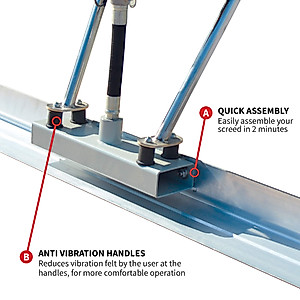 37.7cc 4 Stroke Gas Concrete Wet Power Screed Cement Assembly (Engine + 6' Blade)