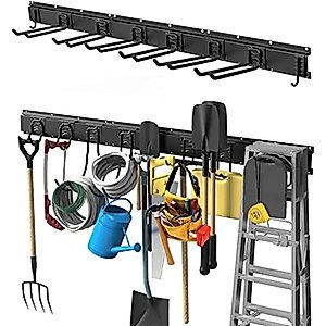 PROHIKER Aluminum and Steel Garden Tool Storage Rack, 16 in x 16 in, Black, 550 lbs Capacity, Easy Assembly