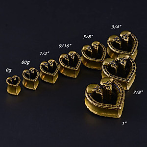 PUNKYOUTH Pair of Snake Ear Plugs Retro Cool Saddle Tunnels Gothic Ear Gauges Expander Stretcher Piercings Gauge 0g to 1 inch