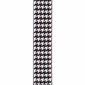 Offray Wired Edge Houndstooth Craft Ribbon, 1 1/2-Inch x 9-Feet, White & Black